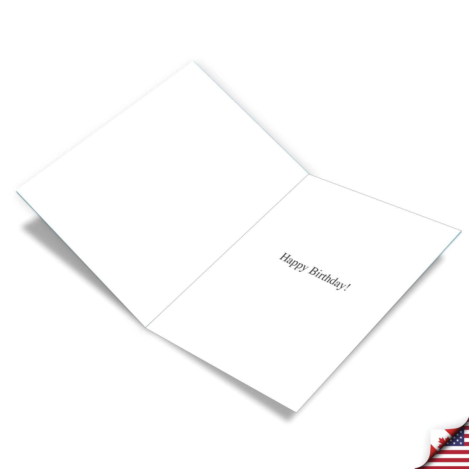 NobleWorks - 1 Large Birthday Greeting Card (8.5 x 11 Inch) - Fun Animal Bday Celebration, Stationery Notecard - Fruit Cat J6323ABDG
