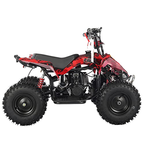 X-PRO Thunder 40 ATV 4 Wheelers 40cc ATV Quads Quad with Gloves, Goggle and Face Mask (Hot Rod Flame)