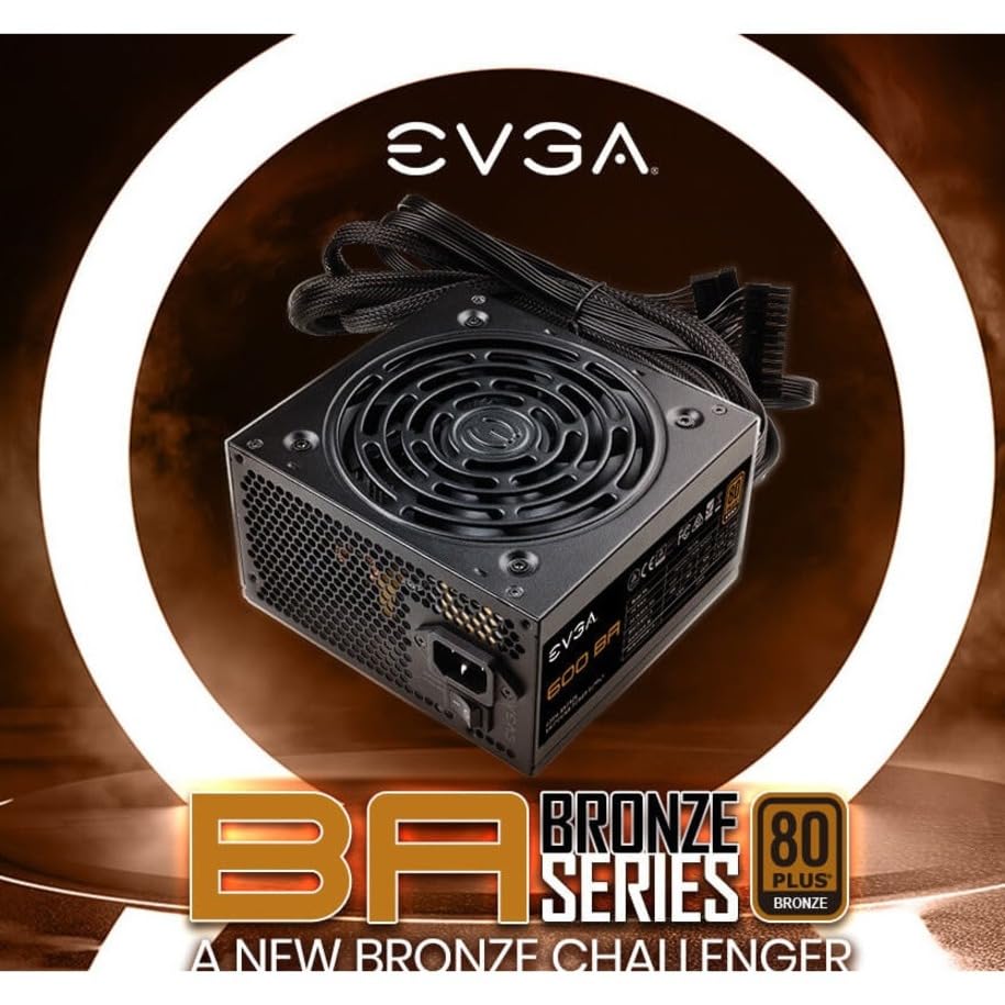 EVGA 600 Ba, 80 Plus Bronze 600w, Power Supply 100-Ba-0600-K1