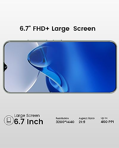 VIQEE M13Pro Unlocked Cell Phone, 6.7" HD Screen Unlocked Phones, 6+256GB Dual SIM Android 13 Smartphone with 256G Memory Card, Fingerprint Lock & Face ID, Long Battery Life (Green)