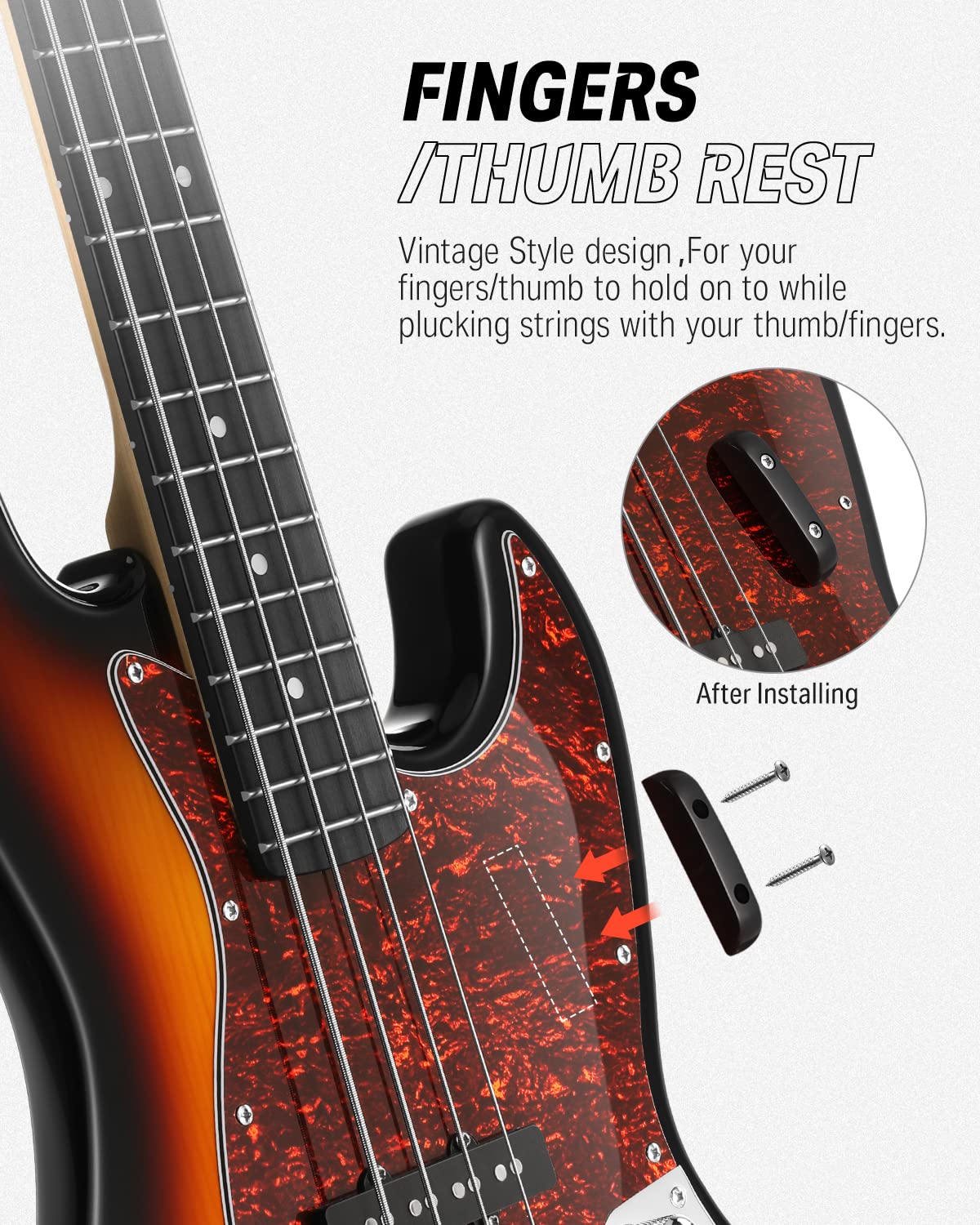 Donner Full-Size Electric Bass Guitar JB-Style with Bass Amp 25W Bass Guitar Amplifier DBA-2