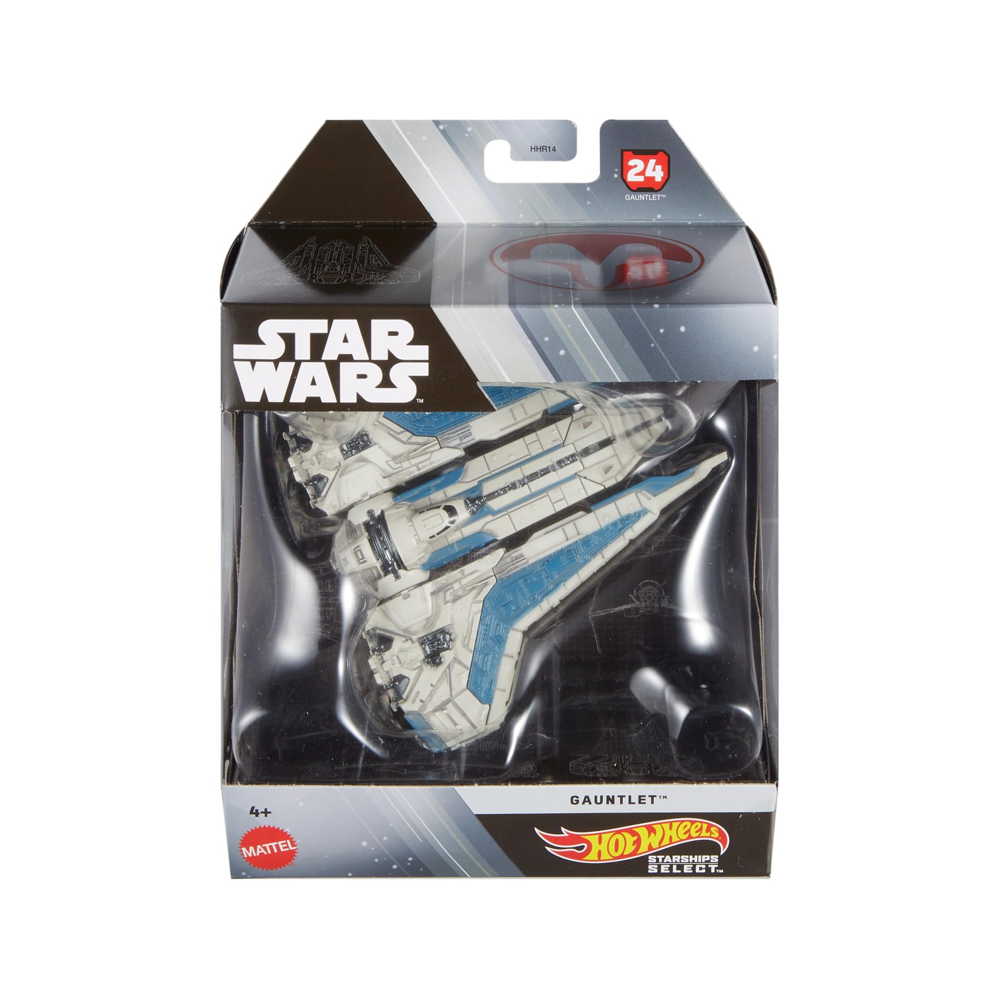 Hot Wheels Star Wars Starships Select Gauntlet, 1:50 Scale Premium Die-Cast Vehicle (HTJ78)