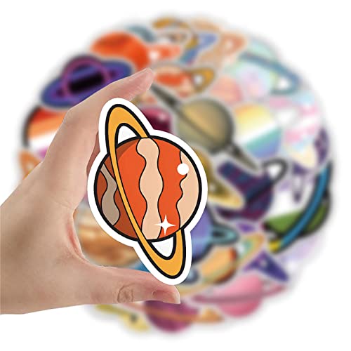 Space Planet Stickers Pack, Galaxy Stickers 60PCS Cute Space Stickers for Kids Teens Adults Glueewee Waterproof Vinyl Stickers for Water Bottles Laptop Scrapbook Journal