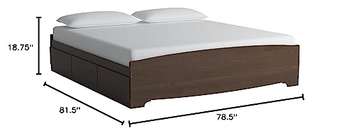 Prepac Mate's King 6-Drawer Minimalist Platform Storage Bed, Contemporary King Bed with Drawers 81.5" D x 78.5" W x 18.75" H, Espresso, EBK-8400-K