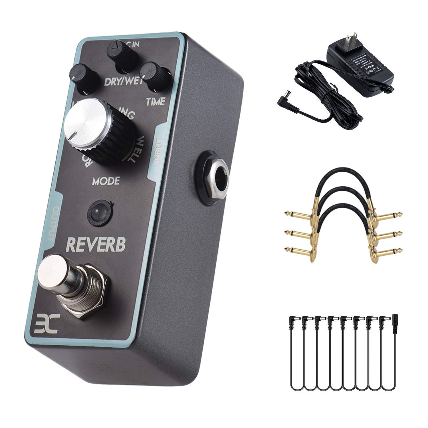 EX Mini Reverb and Power Supply and Cables Bundle