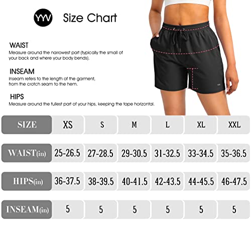 YYV Women's 5" Hiking Golf Shorts Quick Dry Athletic Shorts for Summer Outdoor Casual with Pockets(Pink Medium)