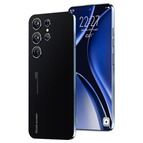 ExAchat 5G Unlocked Cell Phones,Smart Phone with 6.8" HD Screen,8GB+256GB,6800mAh,64MP+24MP Camera,Android Phones with Powerful Qualcomm Chips,Support SIM/Face ID/GPS/Fingerprint Unlock(Black)