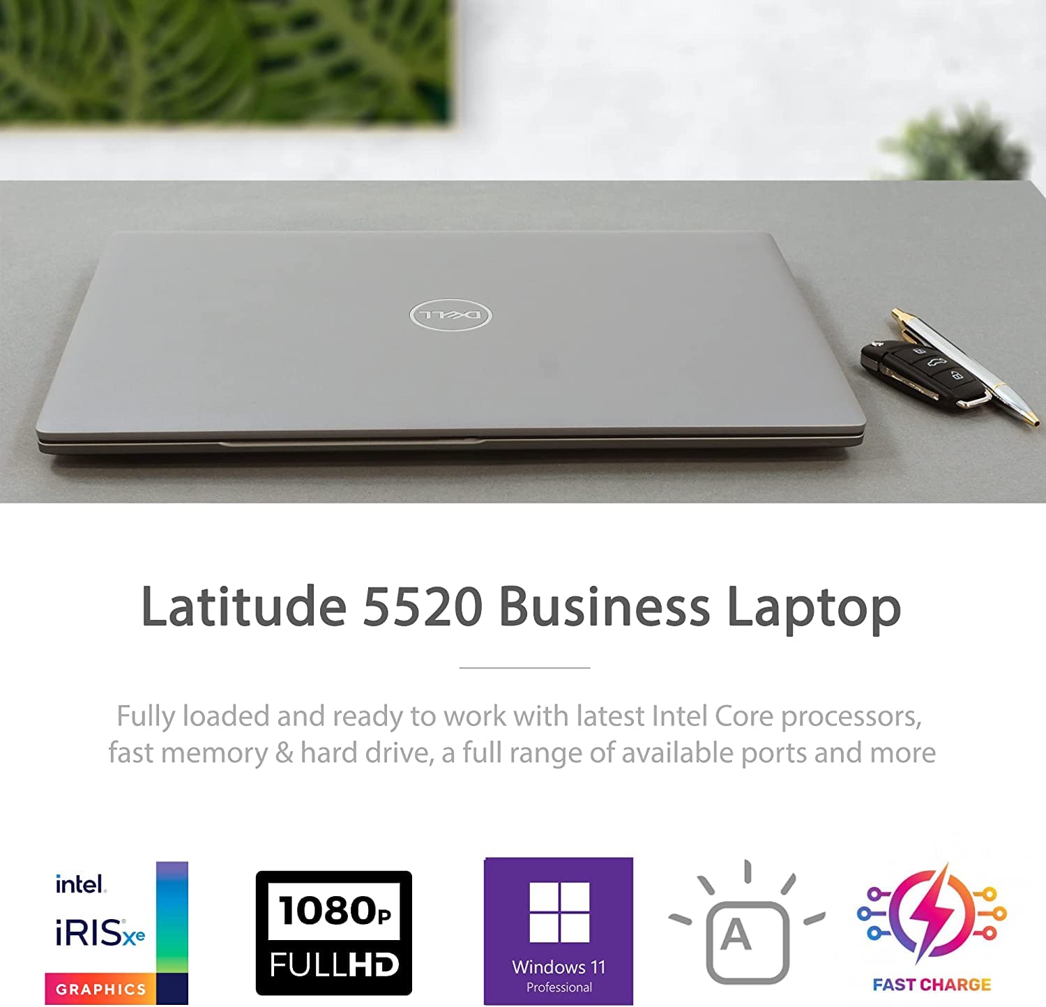Dell Latitude 5520 Business Laptop, 15.6" FHD Display, Intel Core i5-1145G7 vPRO, 32GB RAM, 512GB PCIe SSD, IR Camera, HDMI, Backlit Keyboard, Wi-Fi 6, Thunderbolt 4, Windows 11 Pro