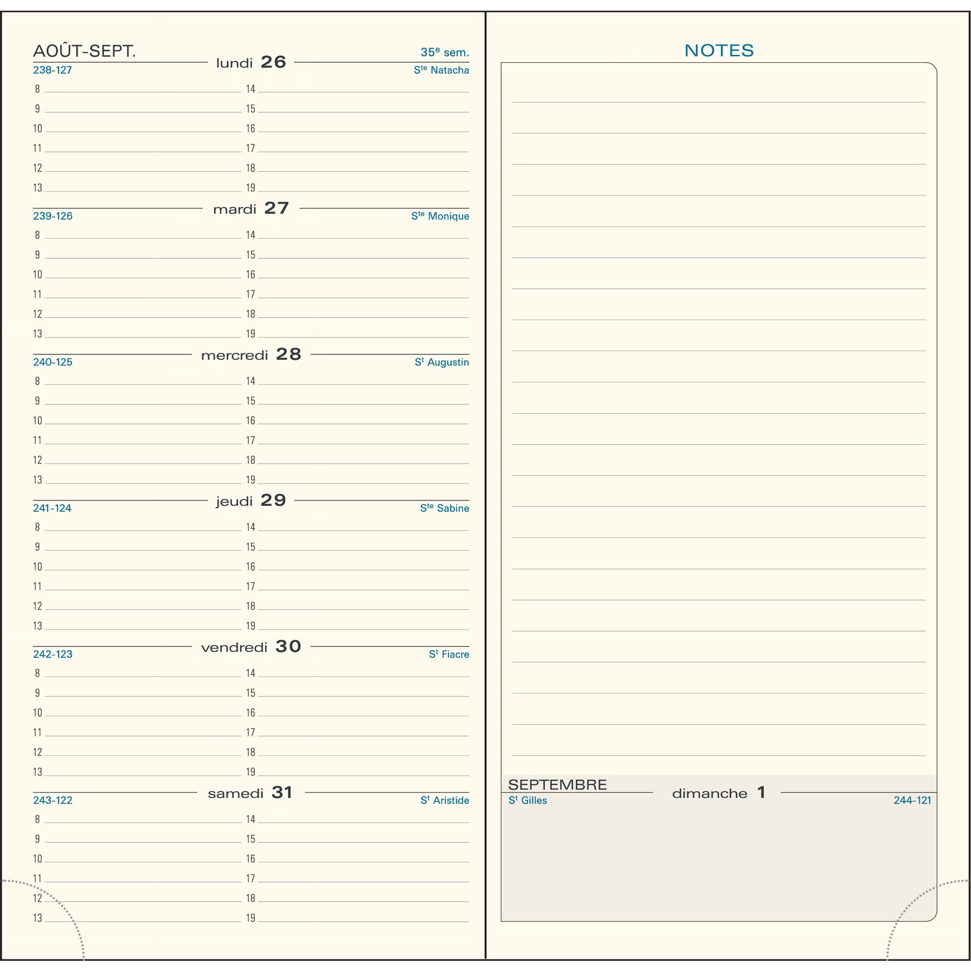 Exacompta 17840 Refill For Espace 17 Week-To-A-Page And Notes Page January-December 2018 Diary