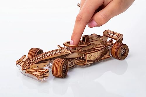Mechanical Veter Models Wooden and Plastic 3D Puzzle Racer V3 Formula One F1 Racing Car Self-Assembly Set