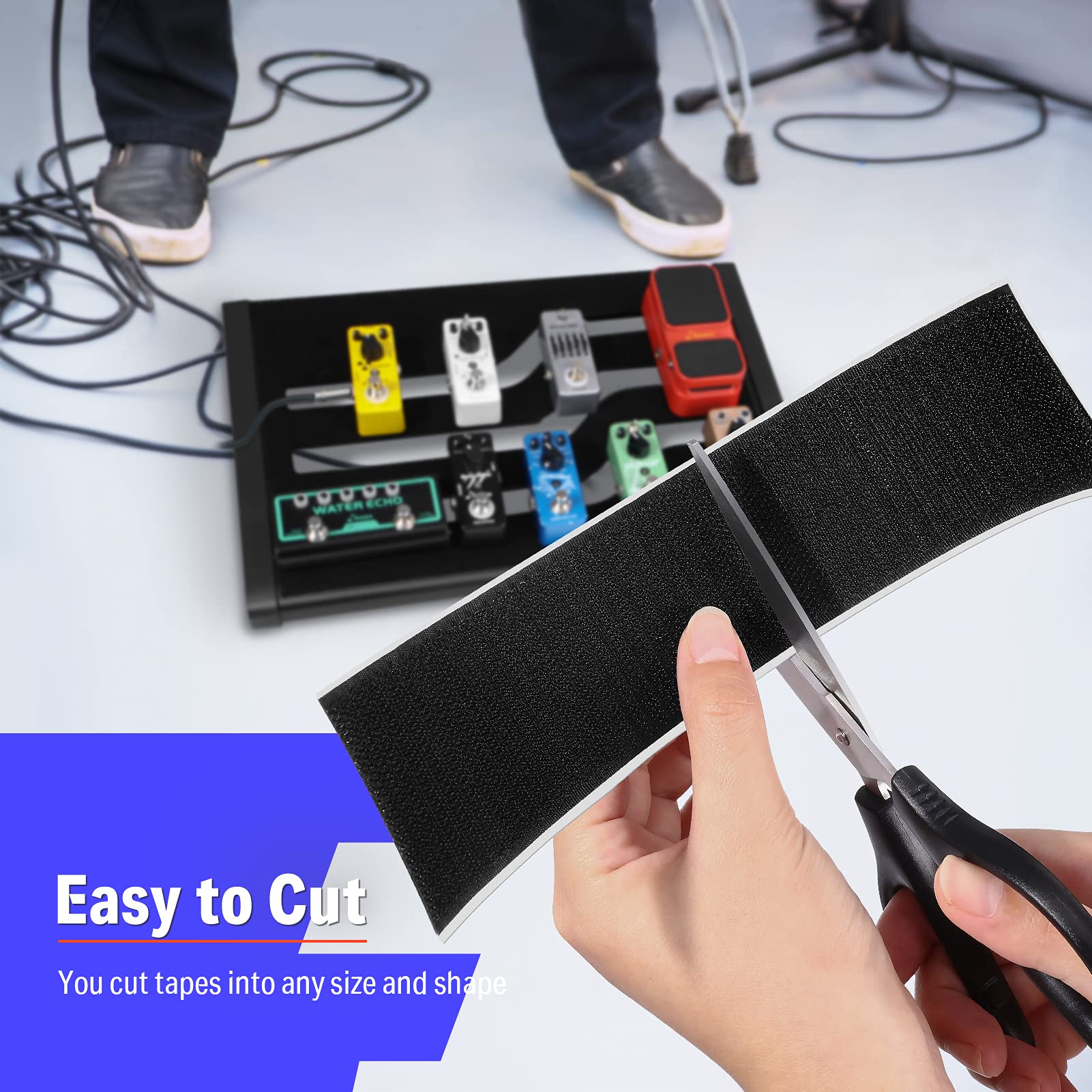 Donner Pedalboard Pedal Tape,Guitar Pedal Board Mounting Tape Length 2M Width 5CM Hook + Loop