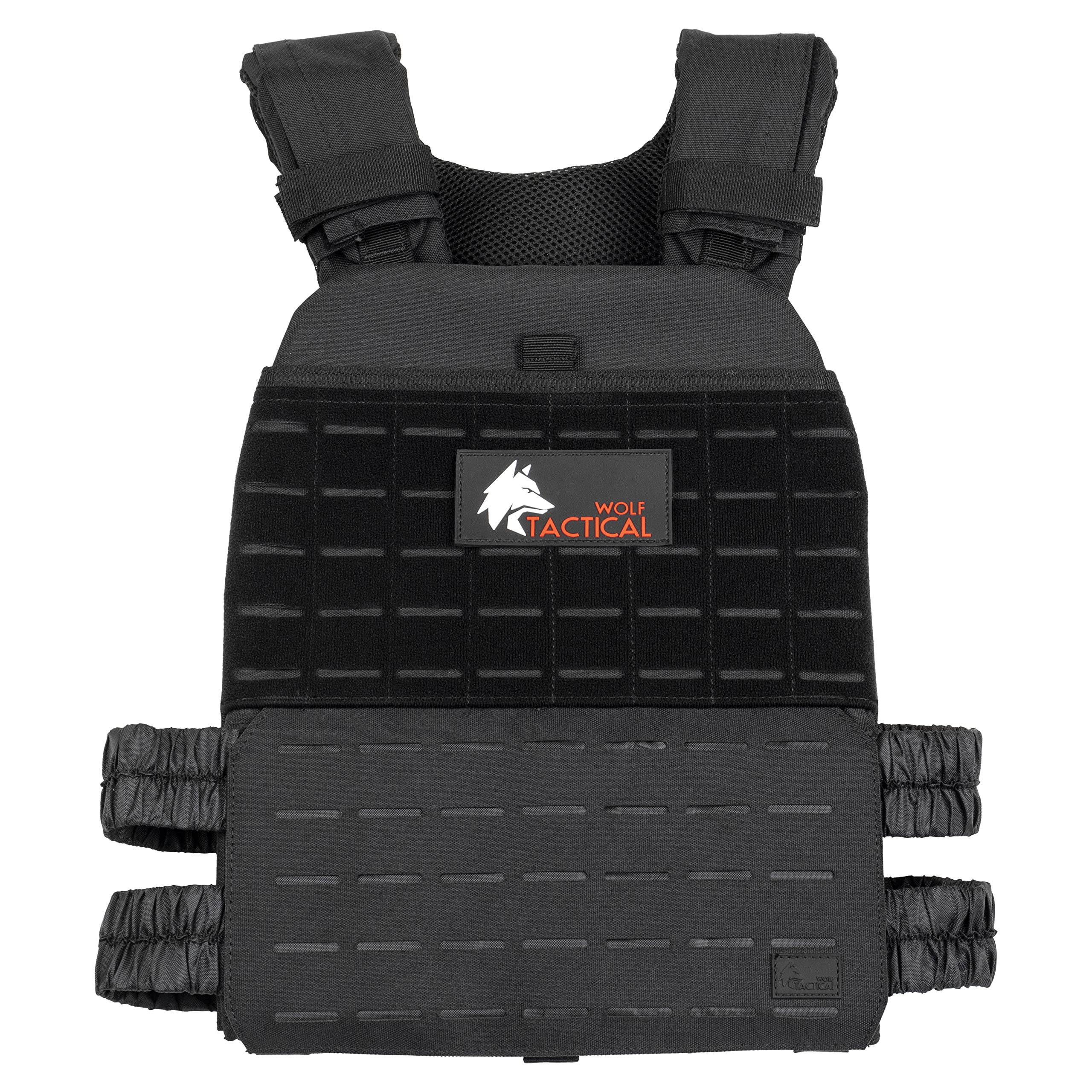 WOLF TACTICAL Adjustable Weighted Vest – WODs, Strength and Endurance Training, Fitness Workouts, Running (Black)