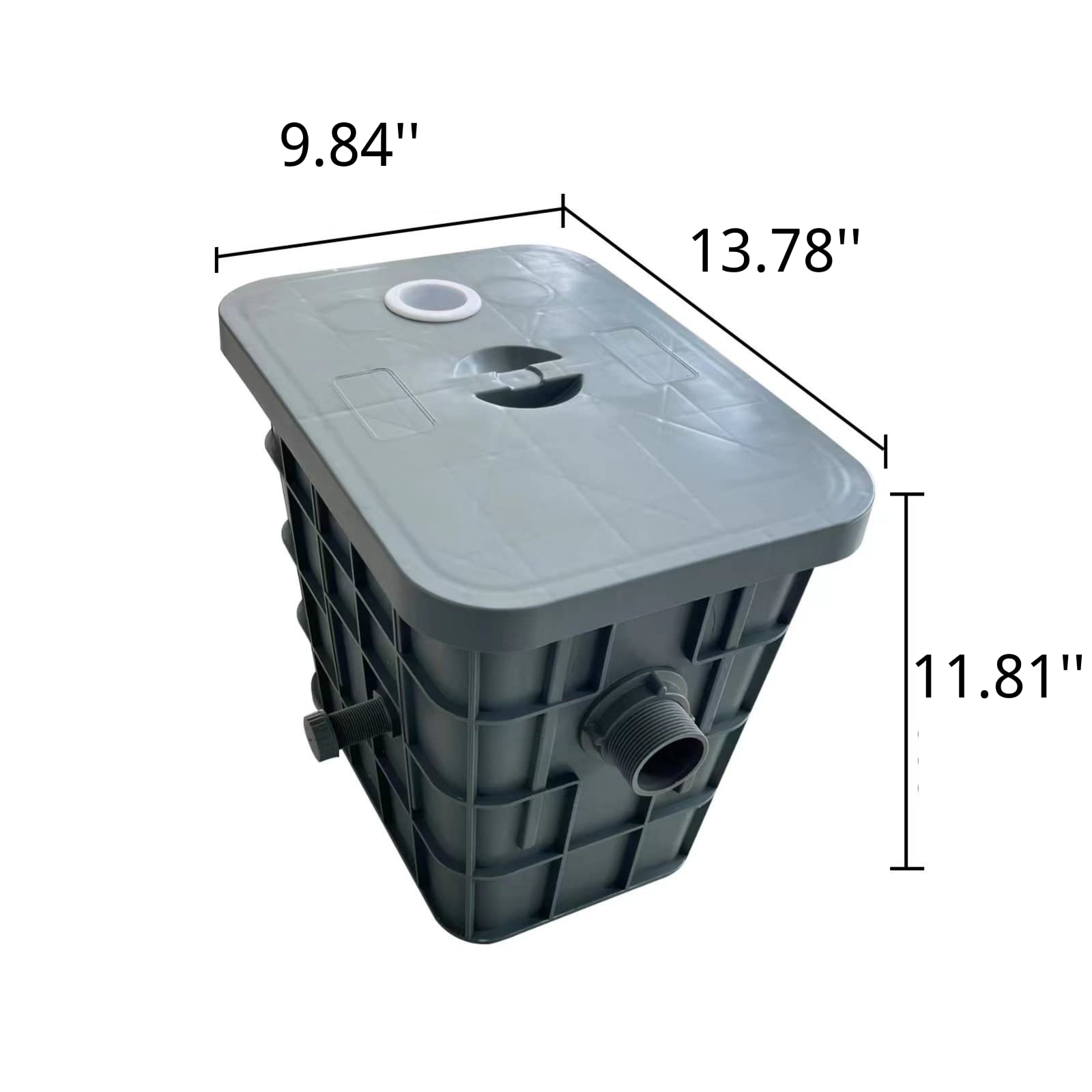 Grafamoba Polypropylene plastic Commercial Grease Interceptor Trap 3.9 LB, with Up Water Inlet, Under Sink Grease Trap Oil-water Separator for Restaurant, Cafe, Canteen, Factory, Home Kitchen