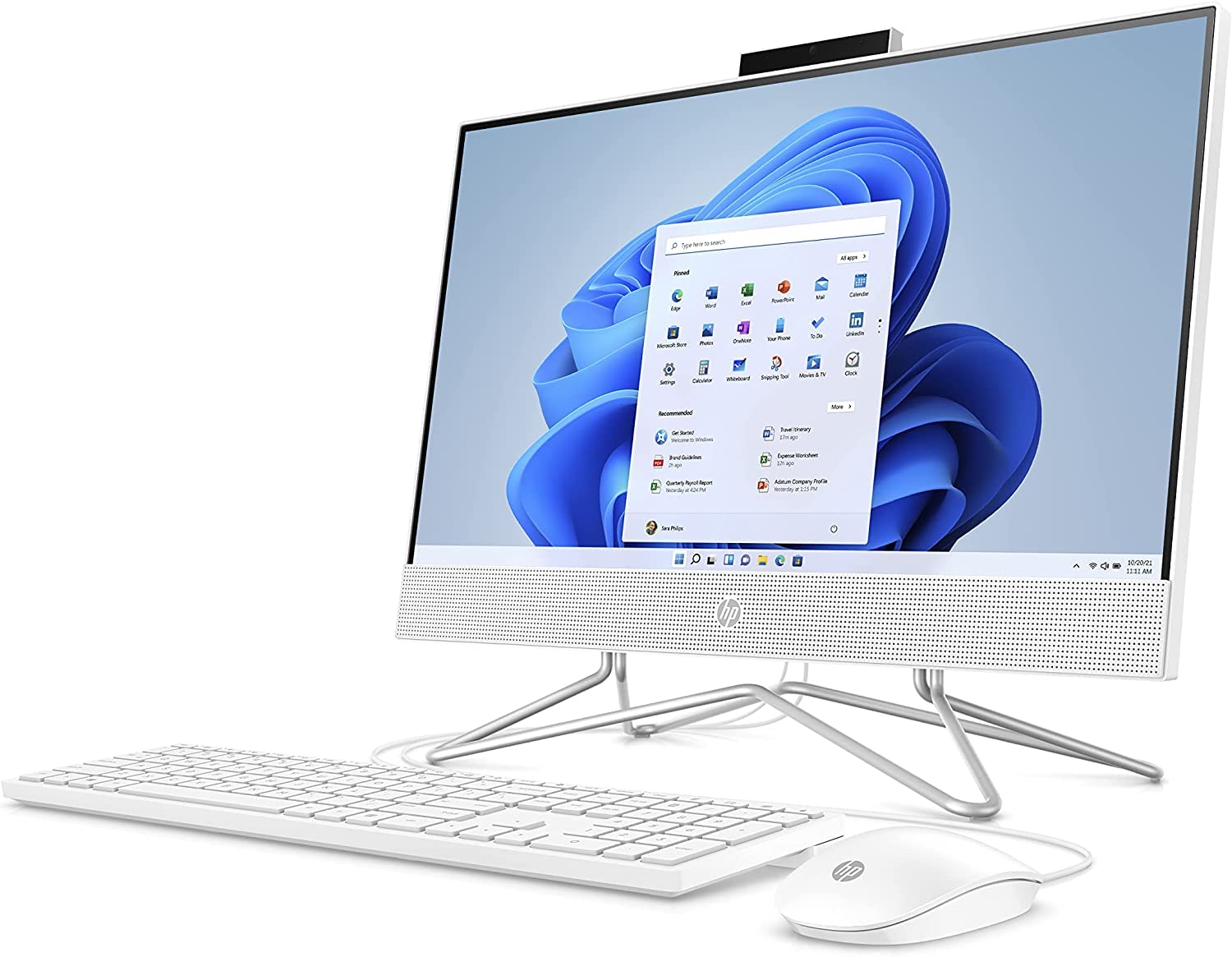 HP 22 AIO Desktop 21.5" Diagonal FHD VA Anti-Glare Display (72% NTSC) Intel Celeron J4025 Processor 4GB RAM 128GB SSD Intel UHD Graphics 600 True Vision Privacy Camera Win11 White + HDMI Cable