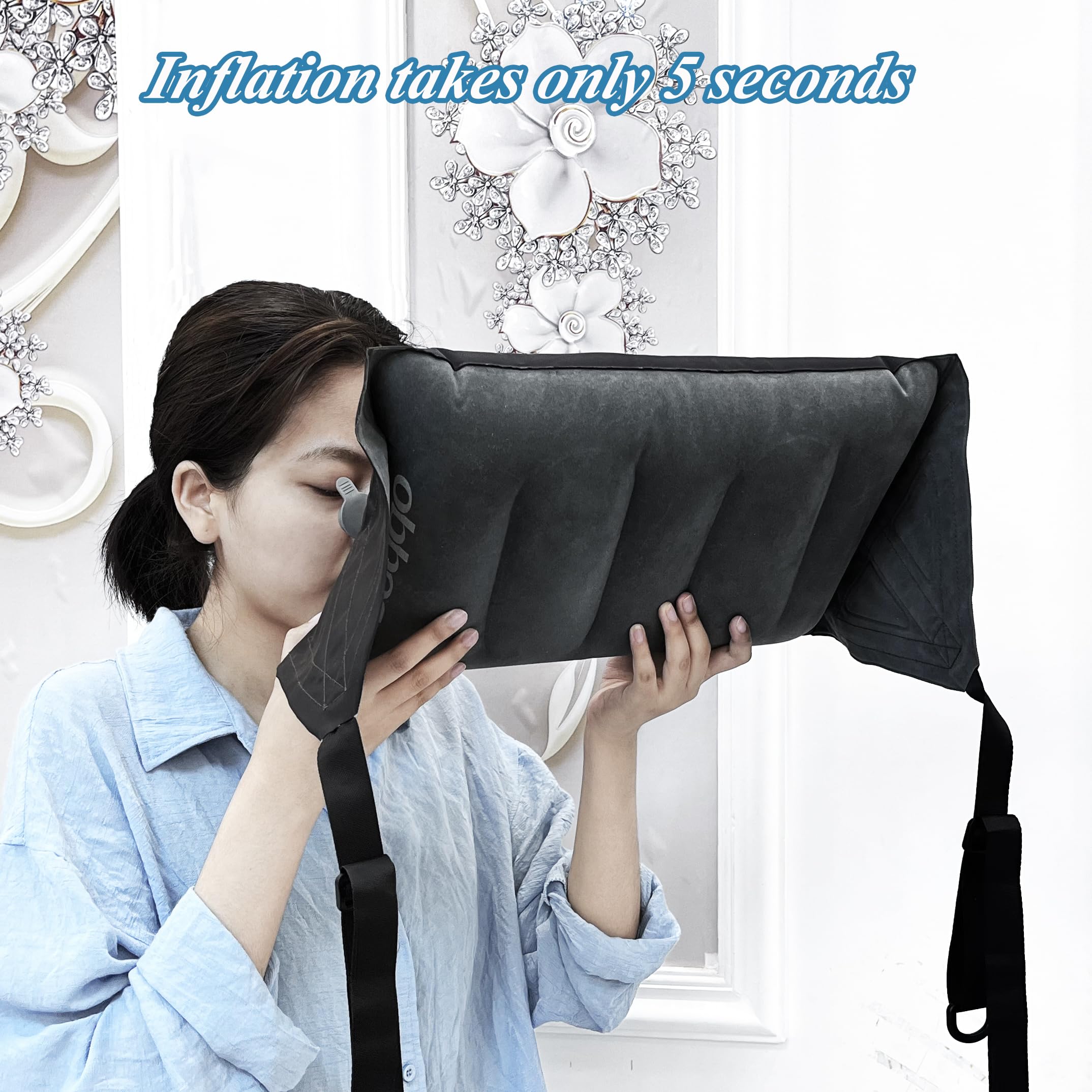 Foot Rest Under Desk Foot Rest for Under Desk at Work Inflatable, Adjustable and Portable,Suitable for Office and Travel, Gray (348q543553)