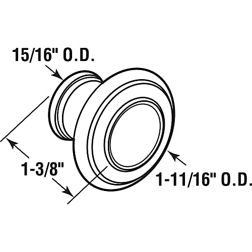 Prime-Line N 7372 Bi-Fold Door Knob – Wide Base and Large Diameter Door Knob For Easy Gripping, Replace Old or Unsightly Knobs, 1-11/16” Outside Diameter, Diecast, Satin Nickel Plated (Single Pack)