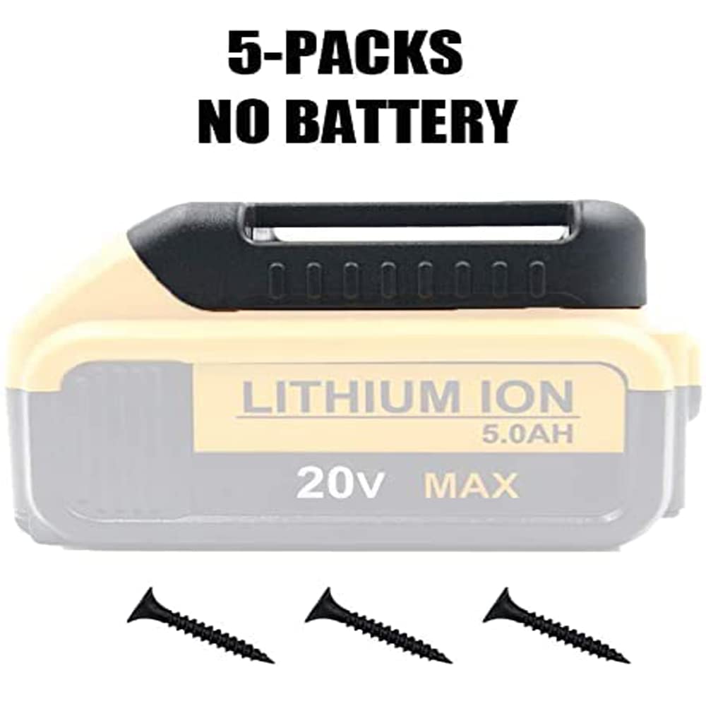Donop Battery Base and Tool Holder for Dewalt 20V 12V Drill Tool Mount and 20V 60V Battery Holder/Hook/Base Holder (Black, 10 Packs)