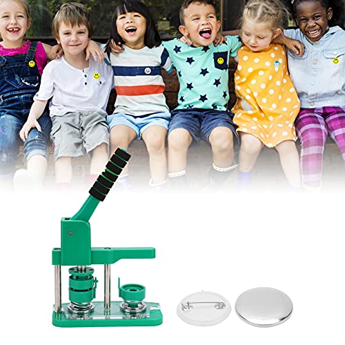 Diydeg Button Maker Machine, Plastic Iron DIY Round Pin Maker Badge Button Maker Press Machine Badge Punch Press, 1000 Button Parts Supplies, Button Badge Maker Machine for Child