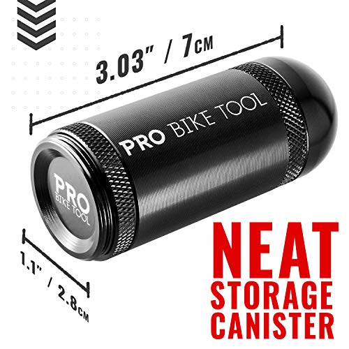 PRO BIKE TOOL Tubeless Bike Tire Repair Kit – for MTB and Road Bicycle Tires – Fix a Puncture or Flat, Fast – Tackle Set Includes Storage Canister, Plugger Tool and Plugs - 5 Bacon and 5 Black Strips