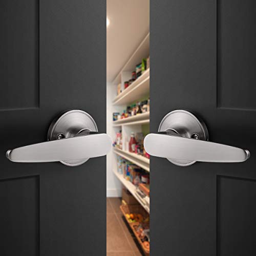 Probrico (1 Pack Door Hardware Dummy Lever Door Handles for Closets,Single Side Individual Door Lever in Satin Nickel