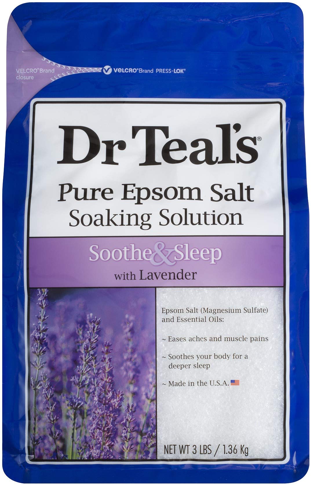 Dr Teal's Epsom Salt Bath Combo 4-Pack (12 lbs Total), Soothe & Sleep with Lavender, and Soften & Nourish with Milk & Honey