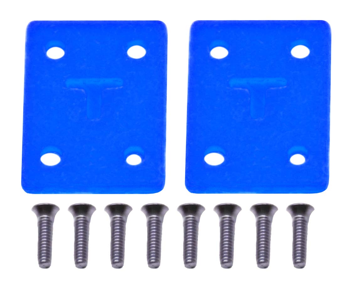 Teak Tuning Fingerboard Riser Pad Kit, Set of 2 Risers with 8 Extra Long Screws, White Yeti Colorway