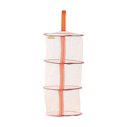 Zerodeko Laundry Drying Rack Collapsible Folding Mesh Hanging Basket Dryer Net 3 Layer Drying Rack Windproof Collapsible Underwear Bra Drying Rack Plant Dryer Net Hanging Baskets