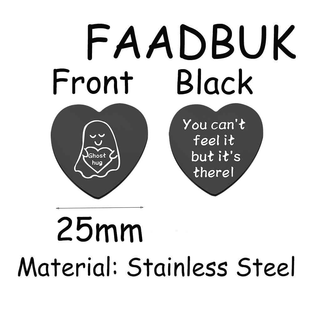 FAADBUK Pocket Hug Ghost Hug Token You Can’t Feel It Long Distance Gift Miss You Gift Valentine’s Day Gift (Ghost Hug Token Black)