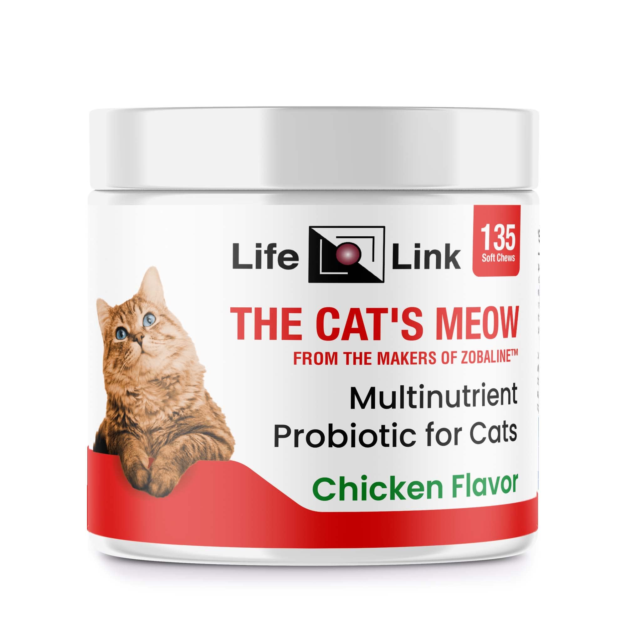LifeLink's The Cat's Meow | Chewable Multinutrient Probiotic for Cats | 135 Day Supply | from The Makers of Zobaline™