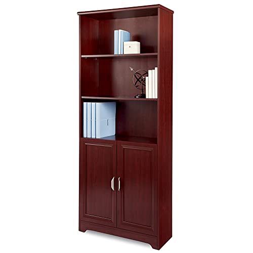 RealspaceĀ® Magellan 72"H 5-Shelf Bookcase With Doors, Classic Cherry
