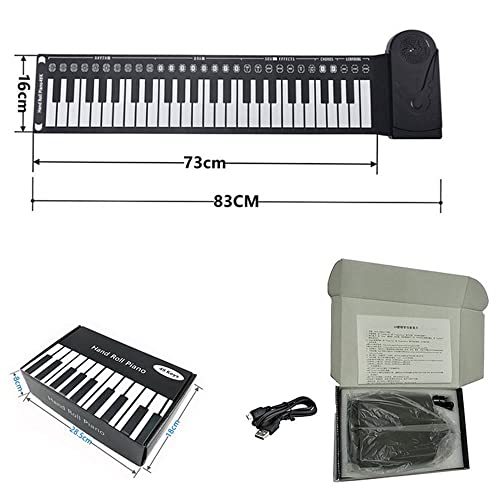 Electric Piano Portable Electronic Piano 49 Keys Soft Keyboard Piano for Beginners Silicone Foldable Piano Home Digital Piano (RDW0005)