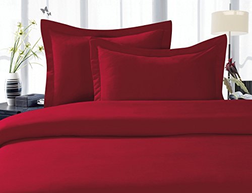 Elegance Linen 1200 Thread Count Egyptian Quality Luxury Super Soft Wrinkle Free 4-Piece Sheet Set , Deep Pocket - California King Burgundy