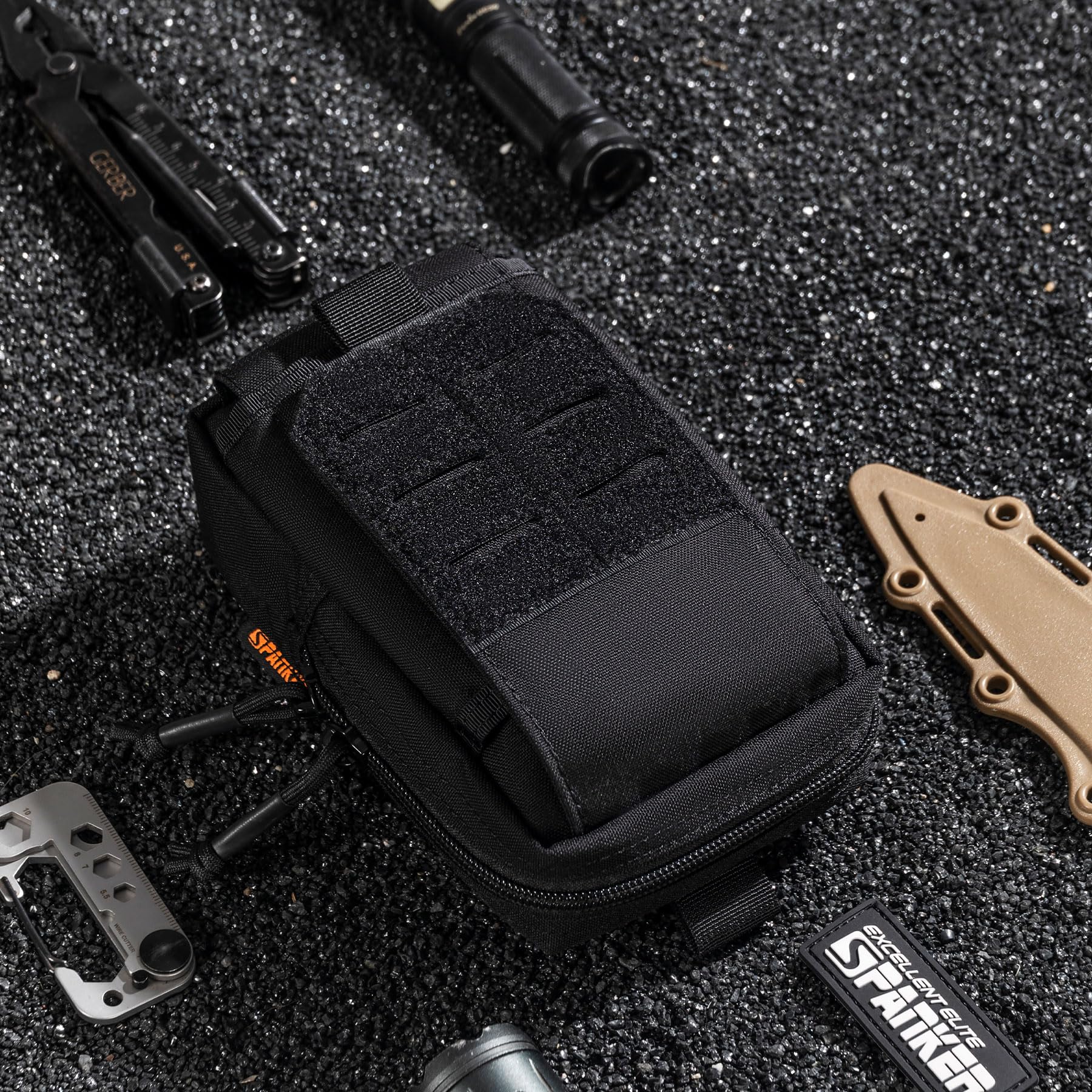 EXCELLENT ELITE SPANKER Tactical EDC Pouch Molle Utility Pouches Phone Holster Pouch Waist Bag Tool Pouch for Molle Accesssories(Black