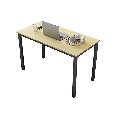 FSTAR 47" Writing Desk Sturdy Home Office Desk Modern Simple Design Computer Desk Writing Table for Home Office Large Space Workstation Metal Frame (47", Oak)