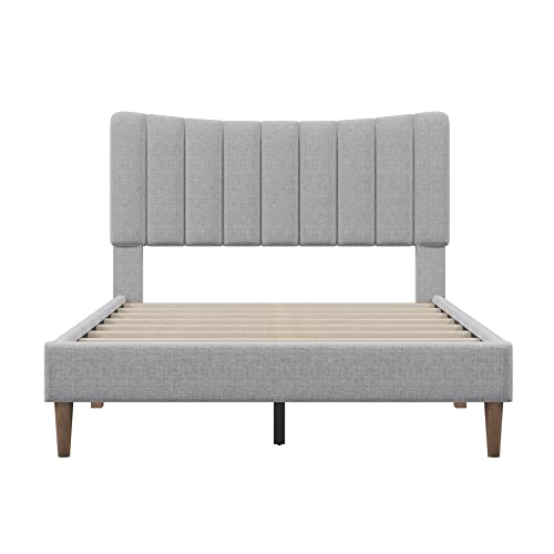 Livavege Bed Frame Full Size with Wingback Headboard, Upholstered Platform Bed Frame with,Solid Wood Slats Support, Full Bedframes No Box Spring Needed, Noise-Free