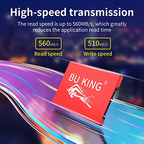 JENPECH Solid State Drive High Reliability SATA 3.0 Solid State Hard Disk Large Memory Easy Installation 60/120/240/256/480/512GB/1TB 2.5 Inches Powerful Metal for BU King 256GB