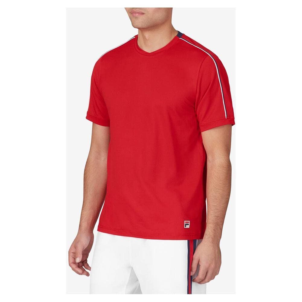 Fila Essentials Heritage Jacquard Mens Tennis Shirt - Navy 412 / L
