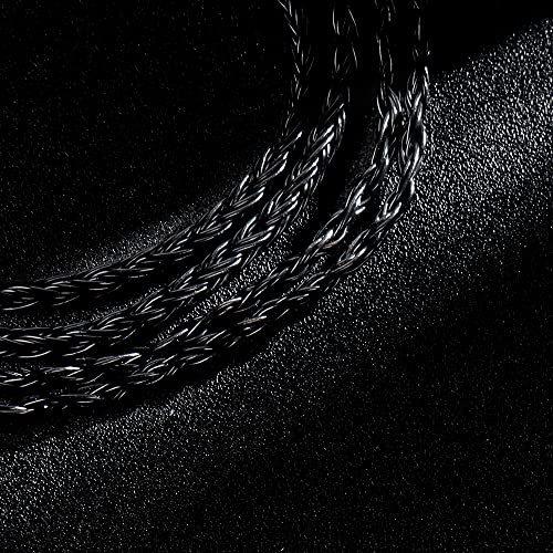 Linsoul QKZ Q1 MAX 16-Stand 352 Cores Silver-Plated HiFi Earphones Upgrade Cable with Interchangeable 2.5mm/3.5mm/4.4mm Plug Replacement Cable for Audiophile (Black, MMCX)