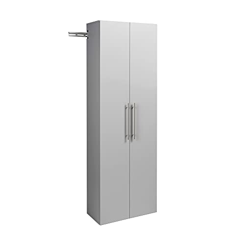 Prepac HangUps 24" Large Garage Cabinet, Bathroom Cabinet Wall Mount, Laundry Cabinet, Kitchen Wall Cabinet, Ideal for Garage, Kitchen and Laundry Organization 24" W x 72" H x 12" D, Light Gray