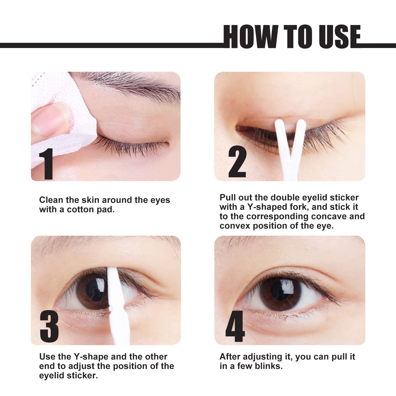Lids by Design Eyelid Strips,Breathable and Waterproof Lids by Design Double Eyelid Strips with Fork Rods and Tweezers,for-Uneven/Droopy/Hooded-Eyelids
