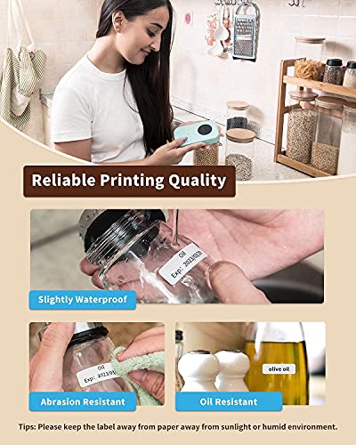 Phomemo Label Maker Machine with Tape D30 Label Makers Portable Bluetooth Mini Labeler,Phone Support,Easy to Use,for Android iOS,Gift for Women Men,Organization Decoration(USB Rechargeable)-Turquoise