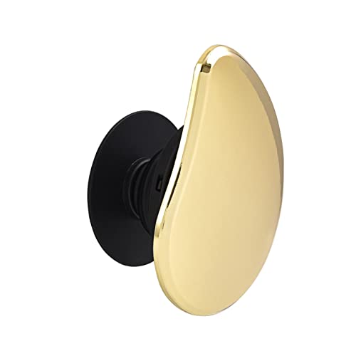 MEFELE Cln Metal Plated Mirror Phone Holder with Retractable Airbag Ring Clasp and phoneGrip(Golden Drop