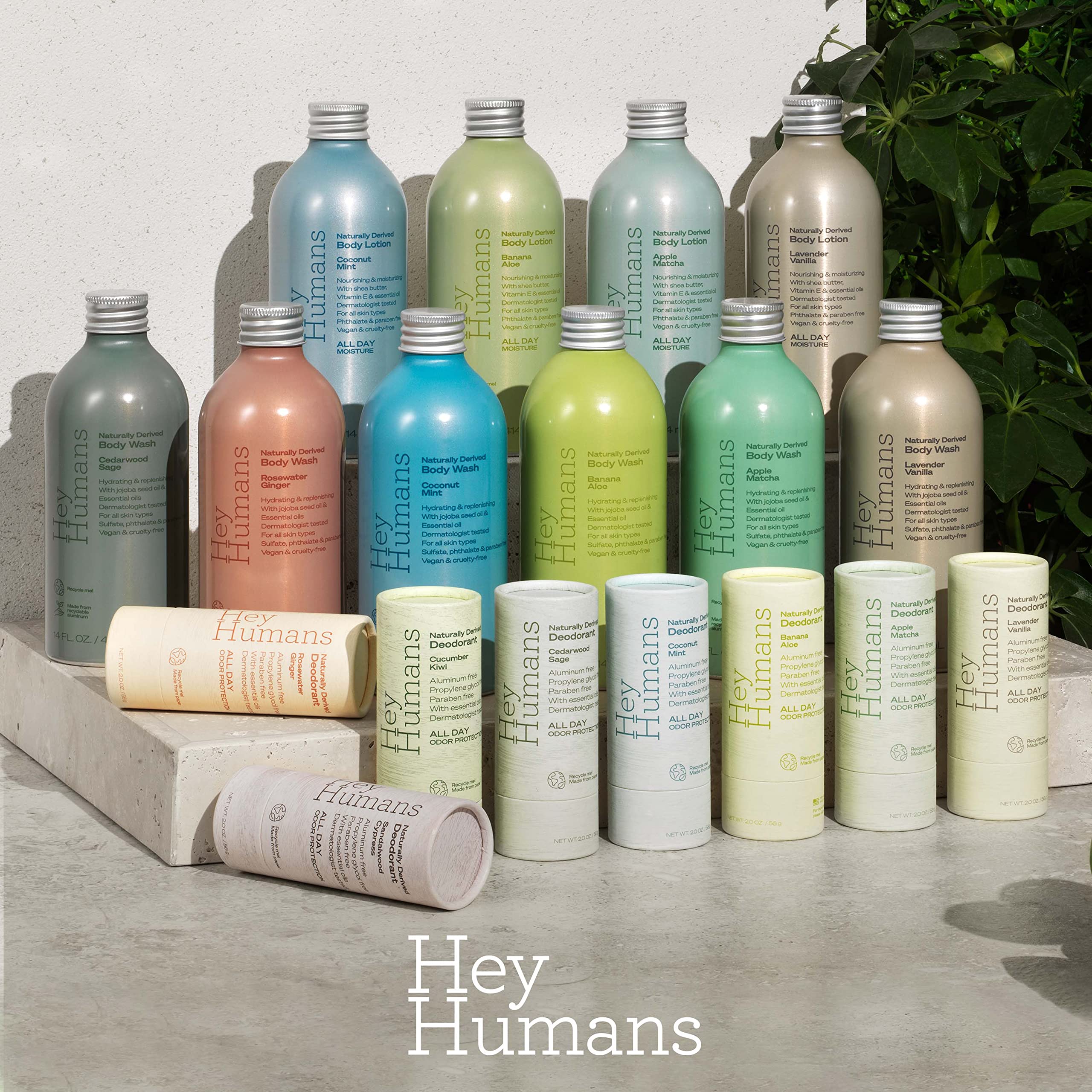 HEY HUMANS Apple Matcha Deodorant & Body Wash Set | Vegan, Cruelty Free, Cream