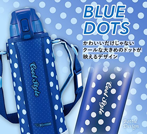 Elephant Seal (ZOJIRUSHI) Water Bottle Straight drink Sports Type sutenresuku-rubotoru 1.0l Blue Dots SD β bxl-fa10 β AZ
