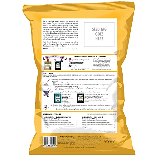 Jonathan Green 10315 Black Beauty Grass Seed Mix, 25-Pound