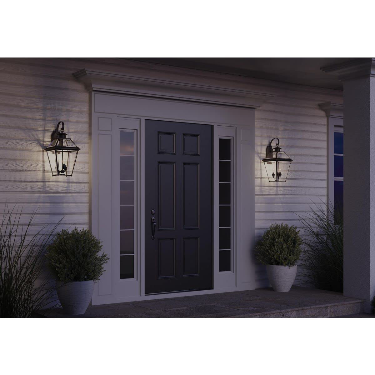 Progress Lighting P6617-20 Burlington Three-Light Large Wall Lantern, Polished Nickel/Delta, Antique Bronze
