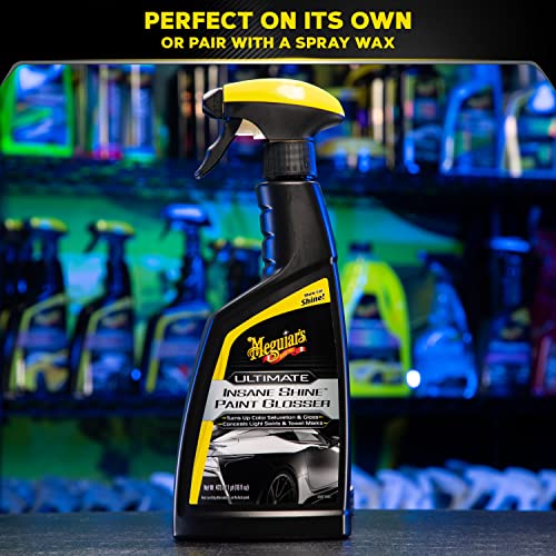 Meguiar's Ultimate Insane Shine Paint Glosser - Spray Gloss Enhancer That Gives an Amazing High Gloss Finish for Your Paint - 16 Oz Spray