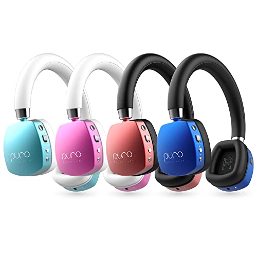 Puro Sound Labs PuroQuiets Volume Limited On-Ear Active Noise Cancelling Bluetooth Headphones β Lightweight Headphones for Kids with Built-in Microphone β Safer Sound Studio-Grade Quality (Hot Pink)