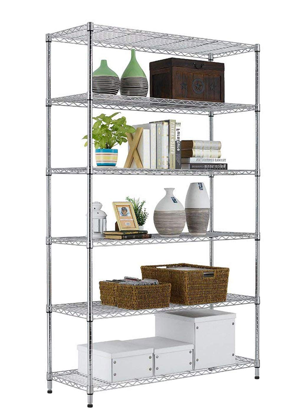 Regal Altair 21" Deep x 30" Wide x 74" High 6 Tier Chrome Wire Shelving Kit | NSF Commercial Storage Rack Unit