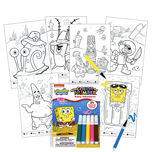 Spongebob Squarepants Stickers Activity Set- Bundle Includes Spongebob Coloring Book, Spongebob Stickers, and Door Hanger Craft, with Thank You Card to Color and Mail